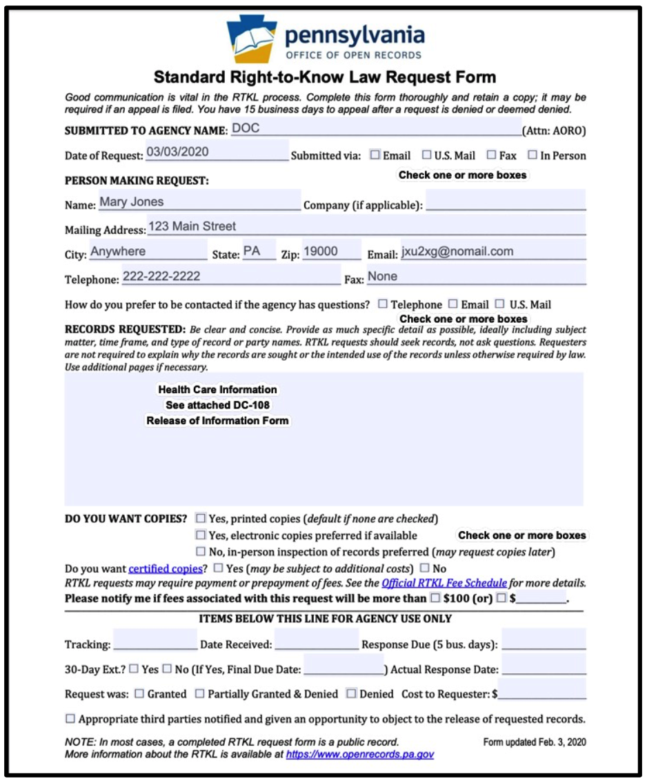 How to Obtain/Secure a Medical Release of Information for an Incarcerated Individual in PA State ...